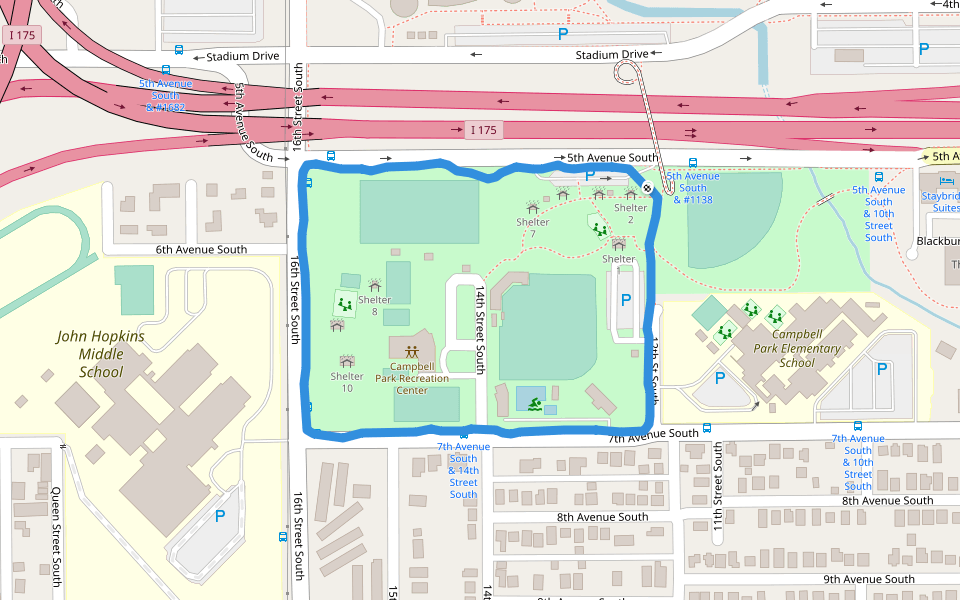 Campbell Park in Florida | Walking Map