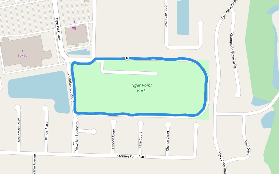 Tiger Point Park in Florida | Walking Map