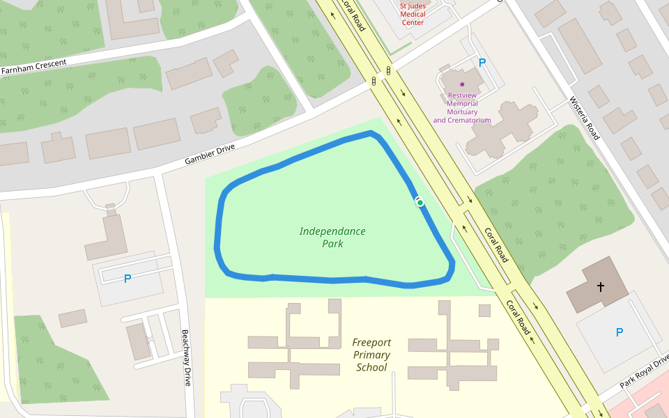 Independance Park in Freeport | Walking Map