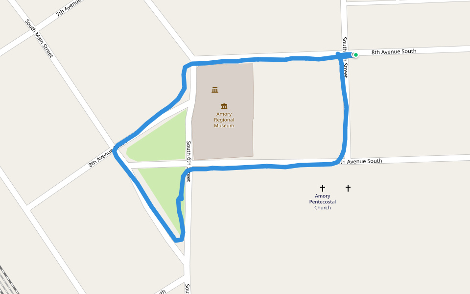 Amory Regional Museum Walking And Running Trail - Mississippi, USA | Pacer