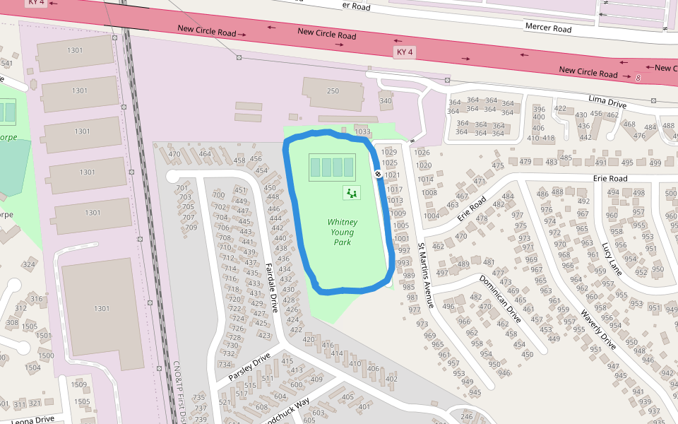 Whitney Young Park in Kentucky | Walking Map