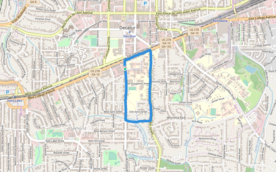 South Candler Street Walking And Running Trail - Decatur, Georgia, USA ...