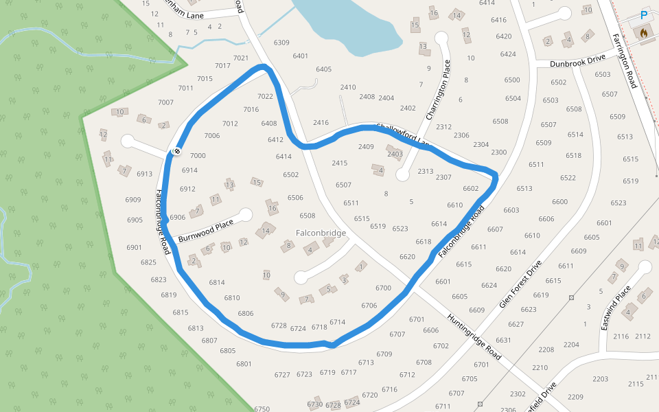 Falconbridge Rd in North Carolina | Walking Map