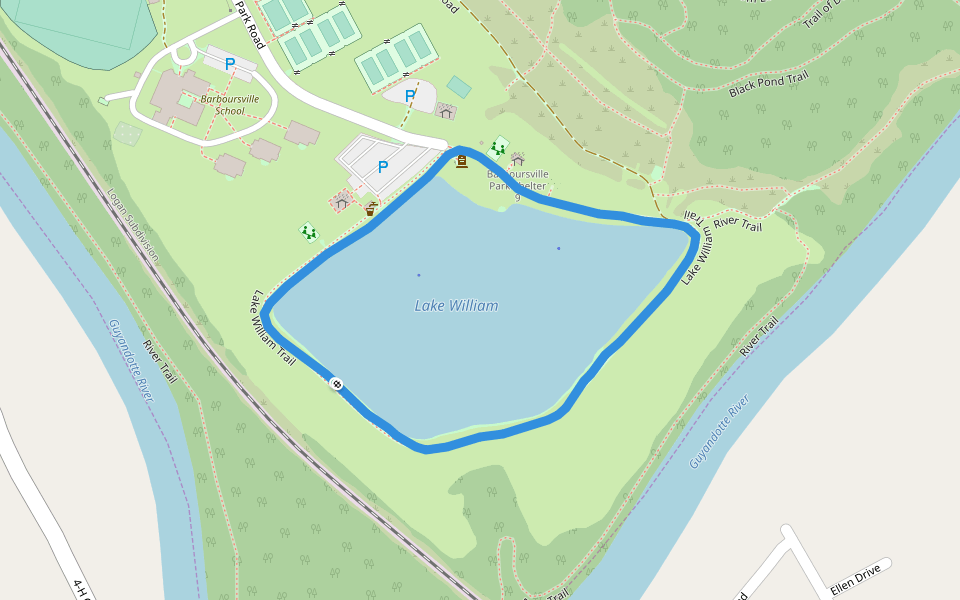 Lake William in West Virginia | Walking Map