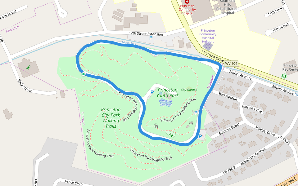 Princeton Youth Park in West Virginia | Walking Map