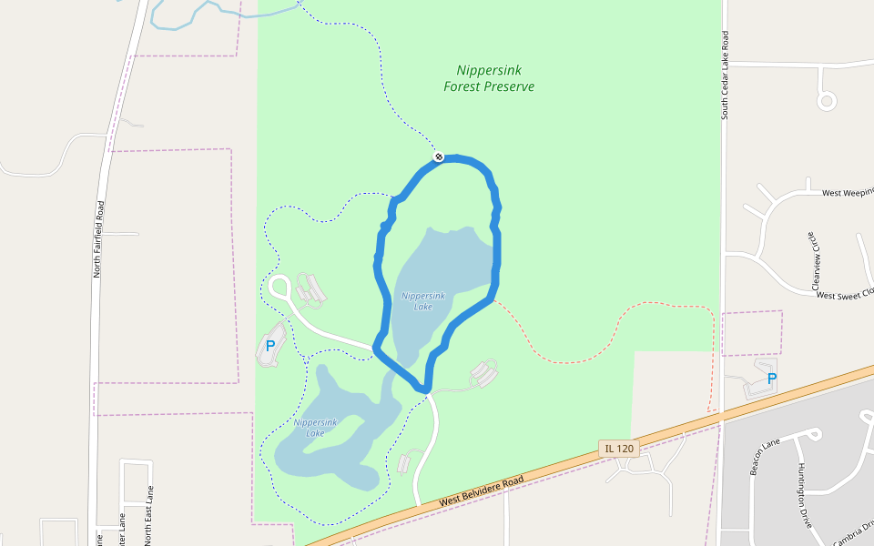 Reserva Forestal Nippersink in Illinois | Walking Map