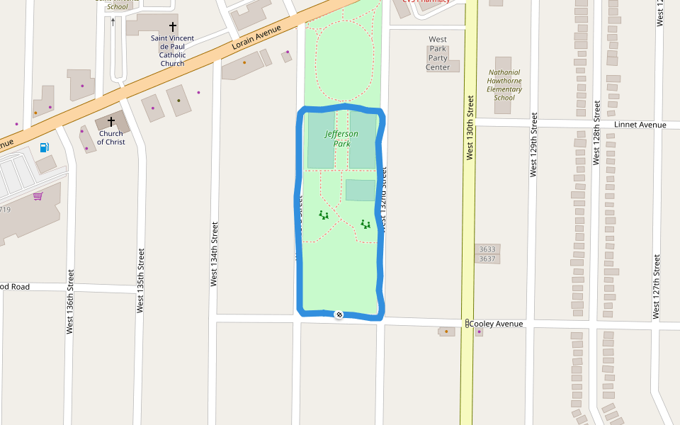 Jefferson Park in Ohio | Walking Map