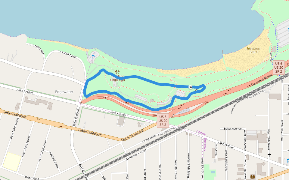 Lakefront Reservation Walking And Running Trail - Cleveland, Ohio, USA ...