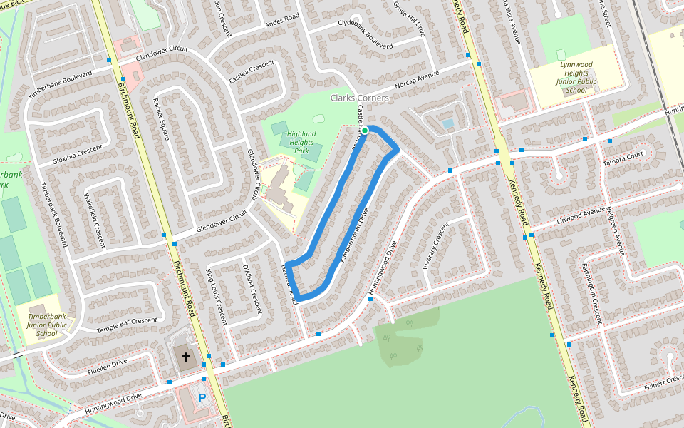 Parque Highland Heights Caminar y correr - Toronto, Ontario, Canadá | Pacer