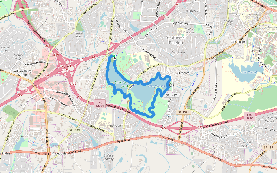 Lake Johnson Park Walking and Running - Raleigh, North Carolina, USA ...