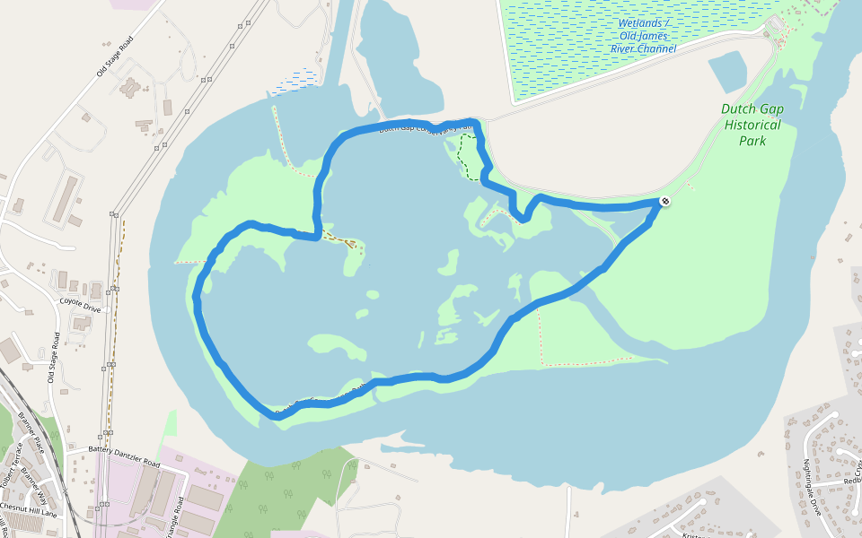 Dutch Gap Historical Park in Virginia | Walking Map