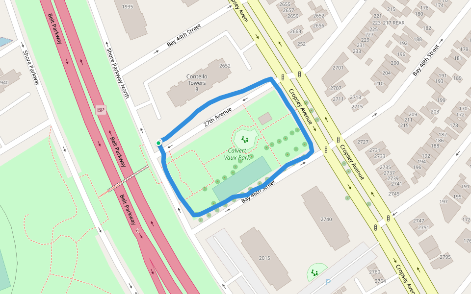 Calvert Vaux Park in New York | Walking Map