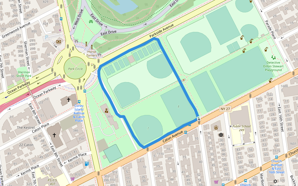 Prospect Park Parade Grounds in New York | Walking Map