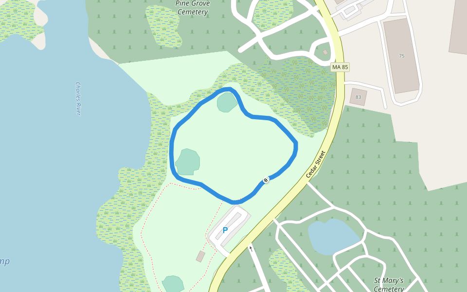 Plains Park in Massachusetts | Walking Map