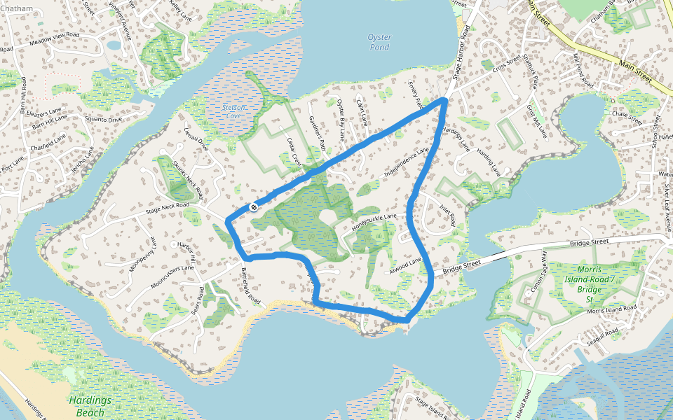 Stage Harbor Road in Massachusetts | Walking Map