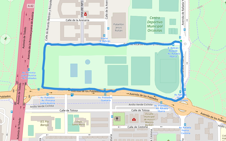 Orcasitas Municipal Sports Center in Comunidad de Madrid | Walking Map