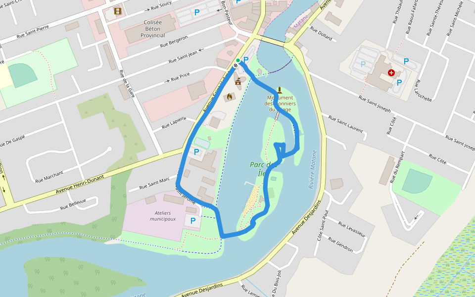 Islands Park in Québec | Walking Map
