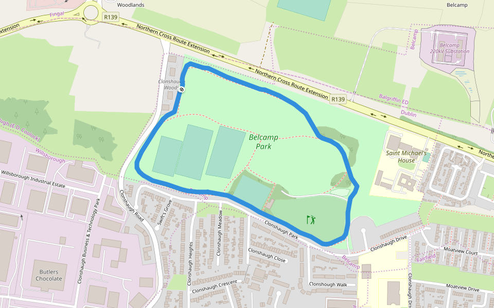 Belcamp Park in County Dublin | Walking Map
