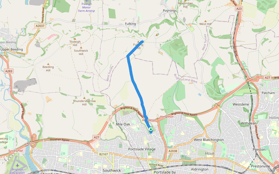 Fulking Hill in England | Walking Map