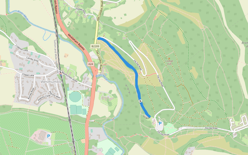Sendero de juego natural Escalar - Mole Valley, Dorking, Inglaterra | Pacer