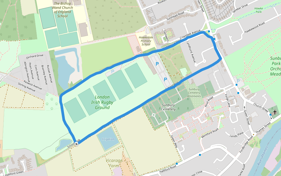 London Irish Rugby Ground Walking And Running Trail | Pacer