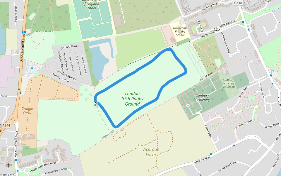 London Irish Rugby Ground | Walking Map