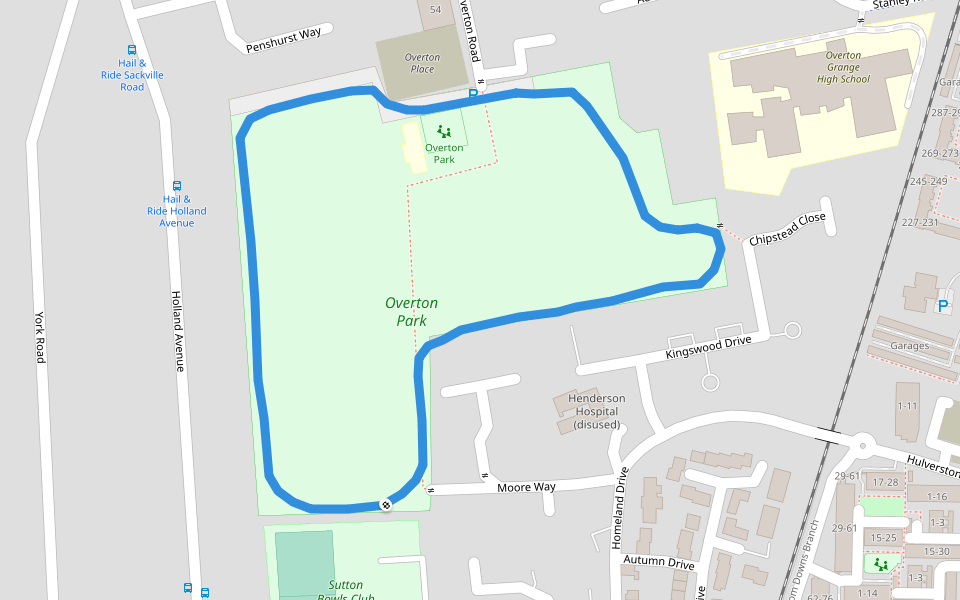 Overton Park in England | Walking Map