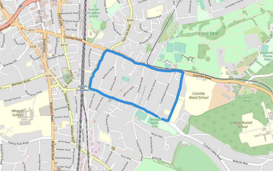 Whitgift Sports Club in England | Walking Map