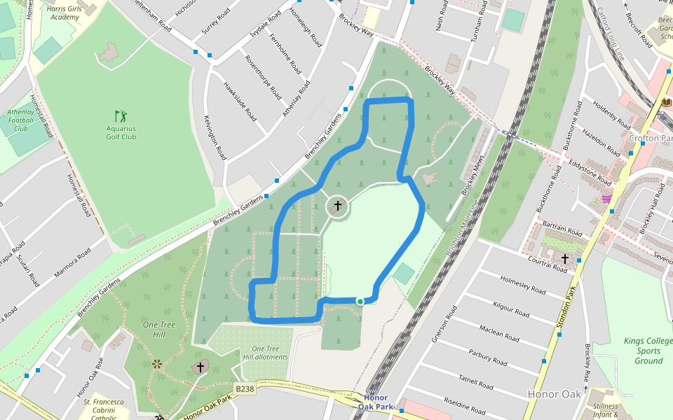 Camberwell New Cemetery in England | Walking Map