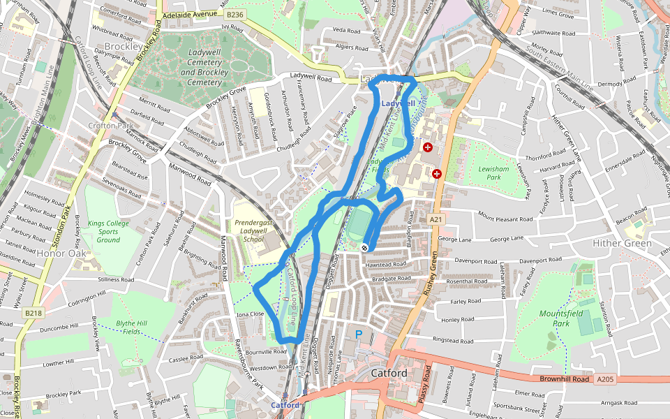 Ladywell Fields Walking And Running Trail - Rushey Green, London ...