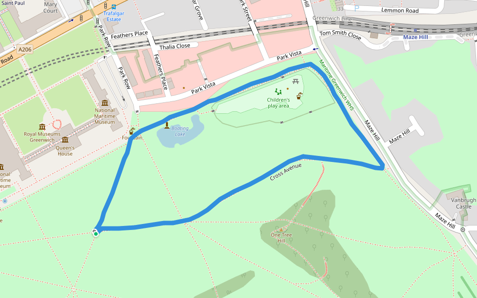 Greenwich Park in England | Walking Map