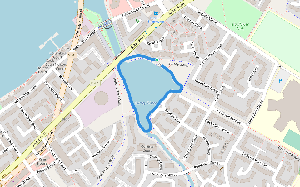 Surrey Water in England | Walking Map