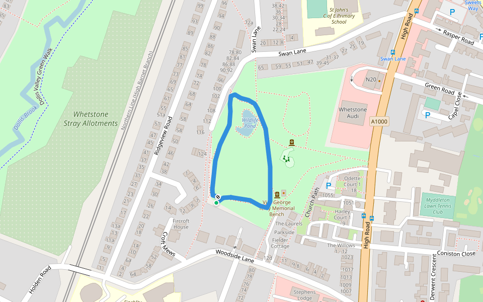Swan Lane Open Space in England | Walking Map