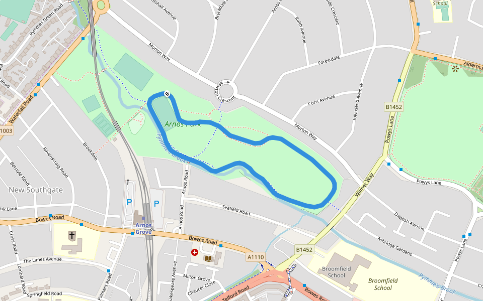 Arnos Park in England | Walking Map