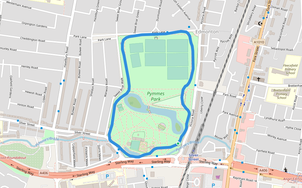 Pymmes Park in England | Walking Map