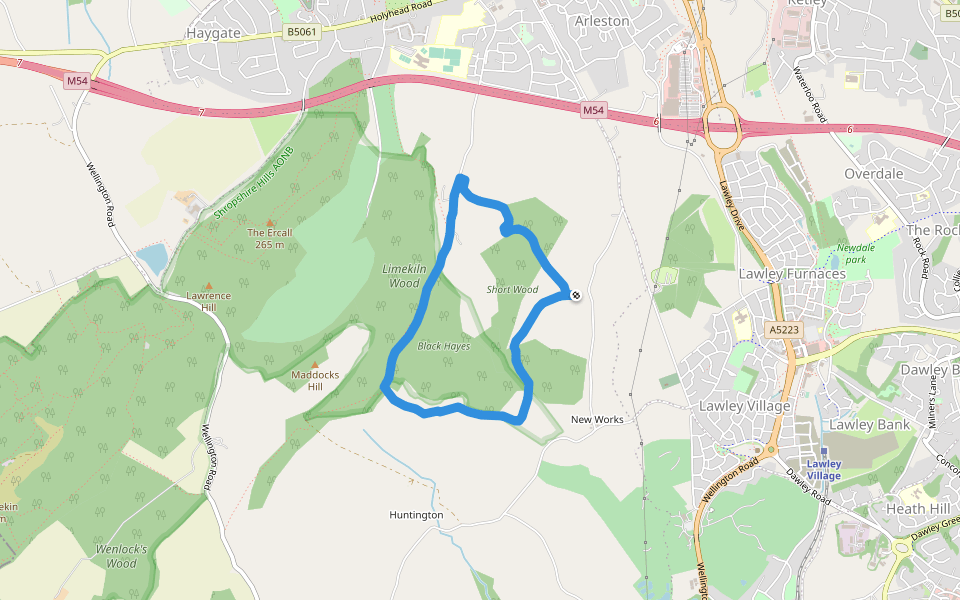 Black Hayes Hiking Trail - Little Wenlock, Telford, England | Pacer