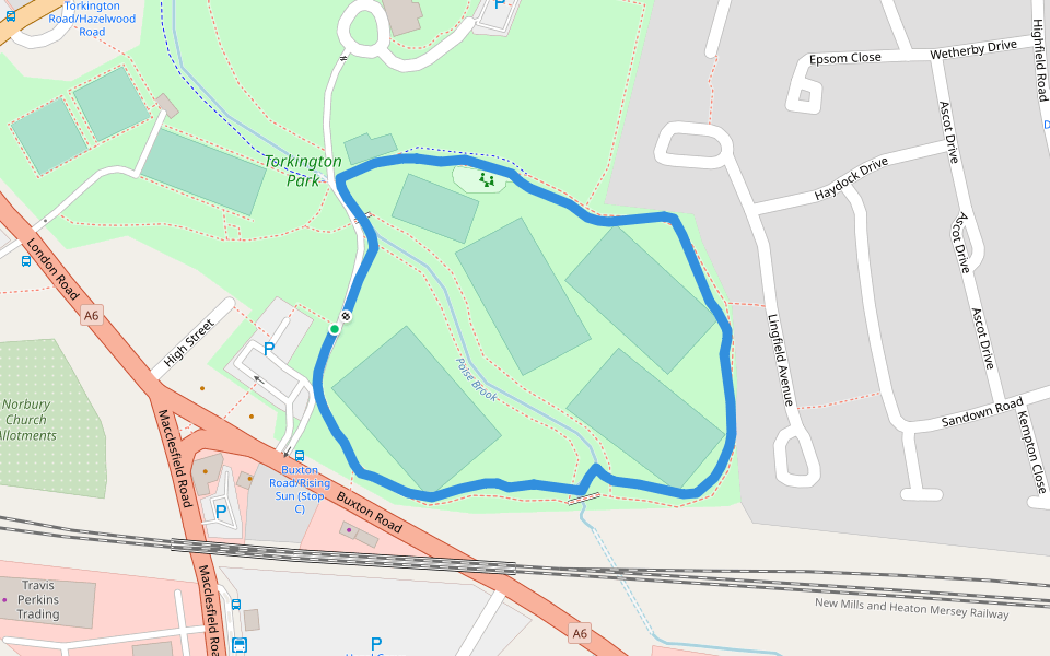 Torkington Park Wander- und Laufweg - Hazel Grove, Stockport, England ...