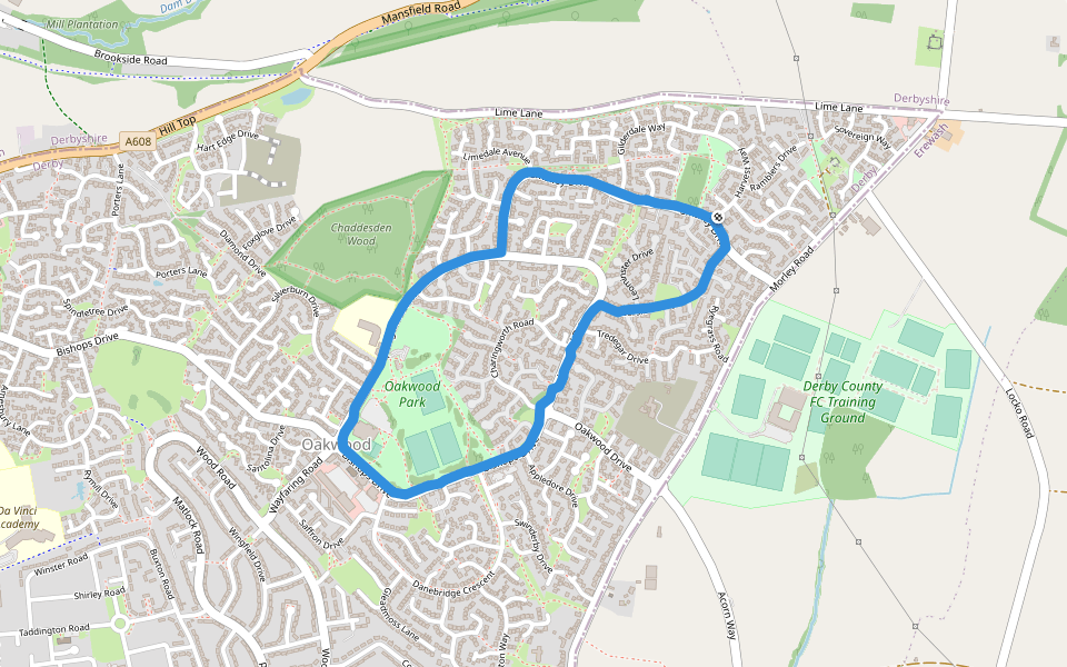 Oakwood Park in England | Walking Map