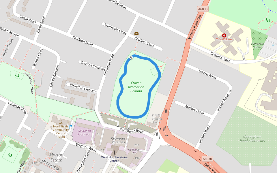 Craven Recreation Ground in England | Walking Map