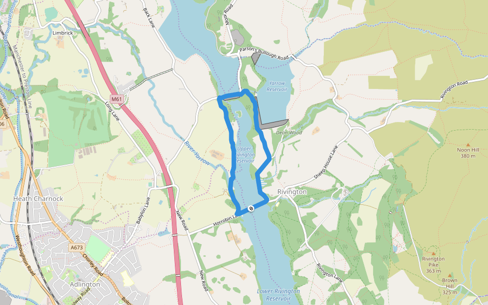 Upper Rivington Reservoir | Walking Map