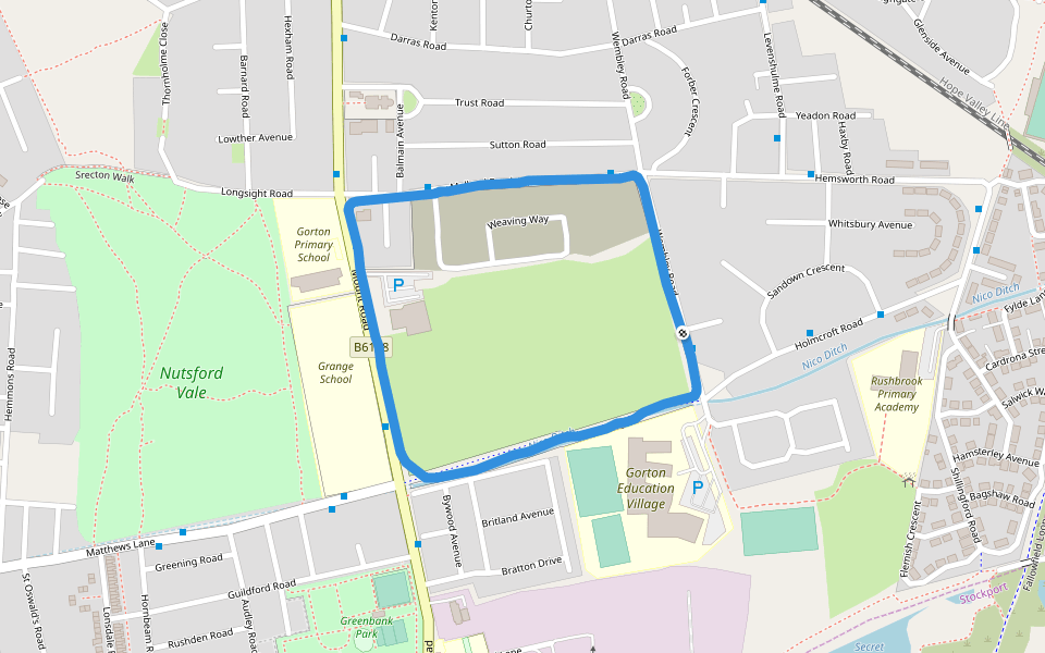 Mellands Sports Hall in England | Walking Map