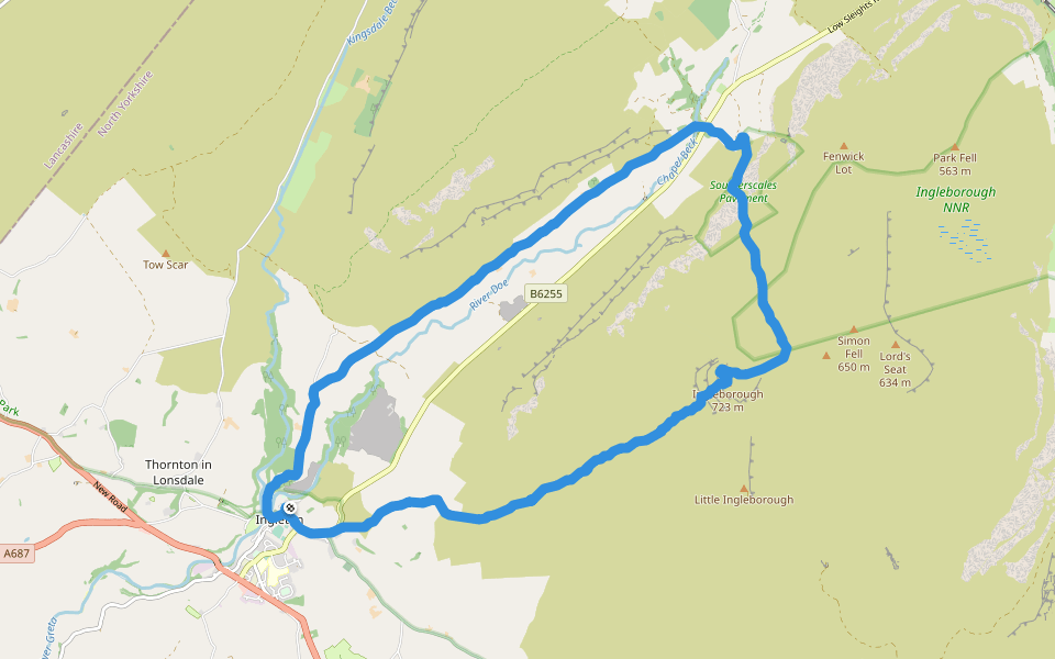 Ingleborough - Fell Lane in England | Walking Map