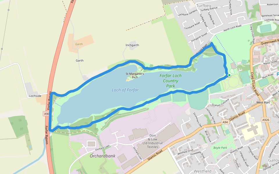 Forfar Loch Country Park in Scotland | Walking Map