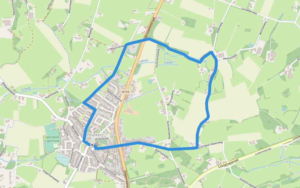 WNW Twente - Lonneker - green route in Overijssel | Walking Map