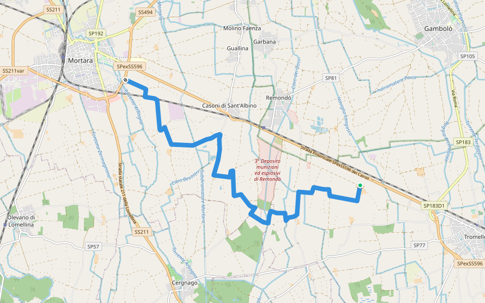 Via Francigena - Lombardy - Mortara alternatives | Walking Map
