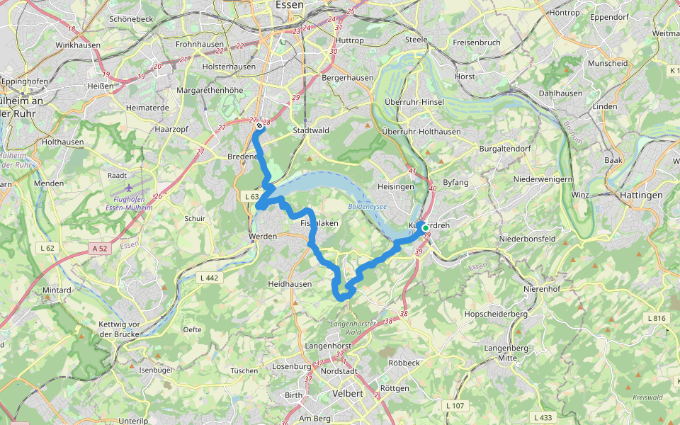 Essen/Alfredusbad copper lathe in Nordrhein-Westfalen | Walking Map