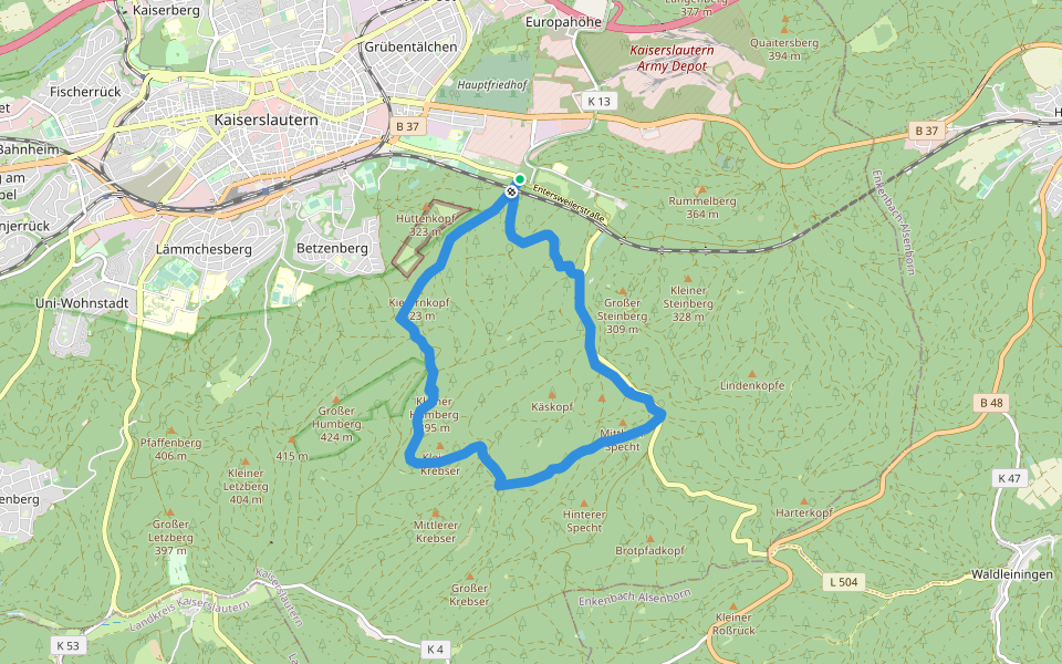 Hungerbrunnen / Quack 3 hiking trail - Kaiserslautern, Rheinland-Pfalz ...