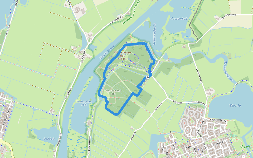 WNW IJsseldelta - Westerveldsebos - red route in Overijssel | Walking Map