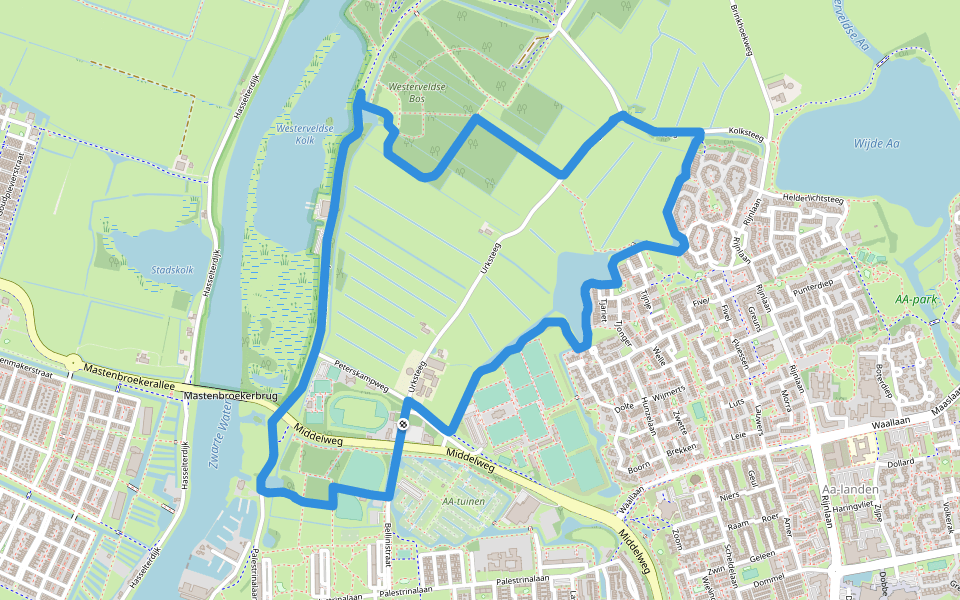 WNW IJsseldelta - The Hoge Laar - orange route in Overijssel | Walking Map