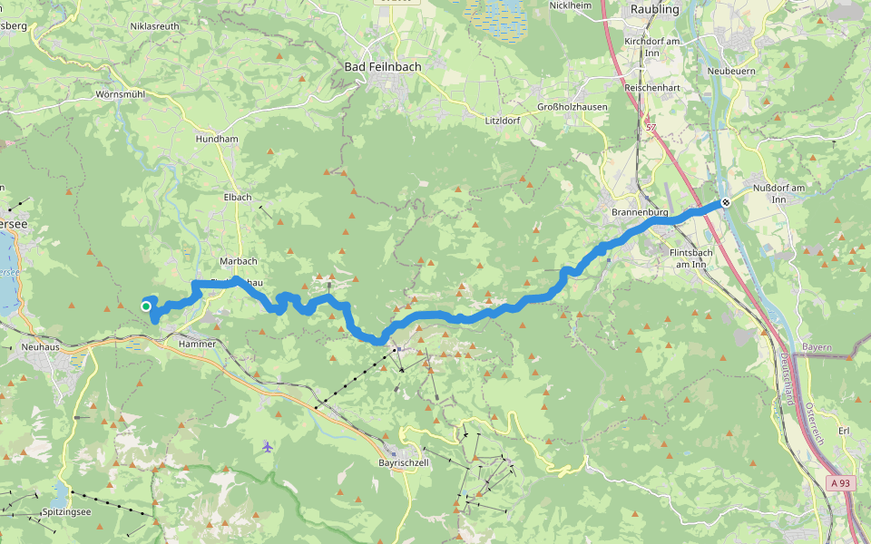 歐洲長途徒步步道E4——德國部分地區（文德爾施泰因地區） in Bayern | Walking Map